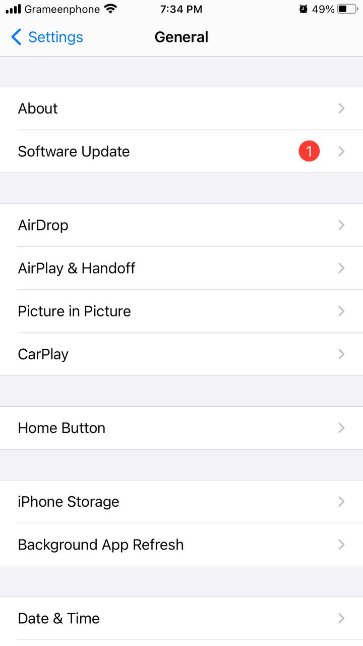 iOS software update steps – IPFINITY Support Portal