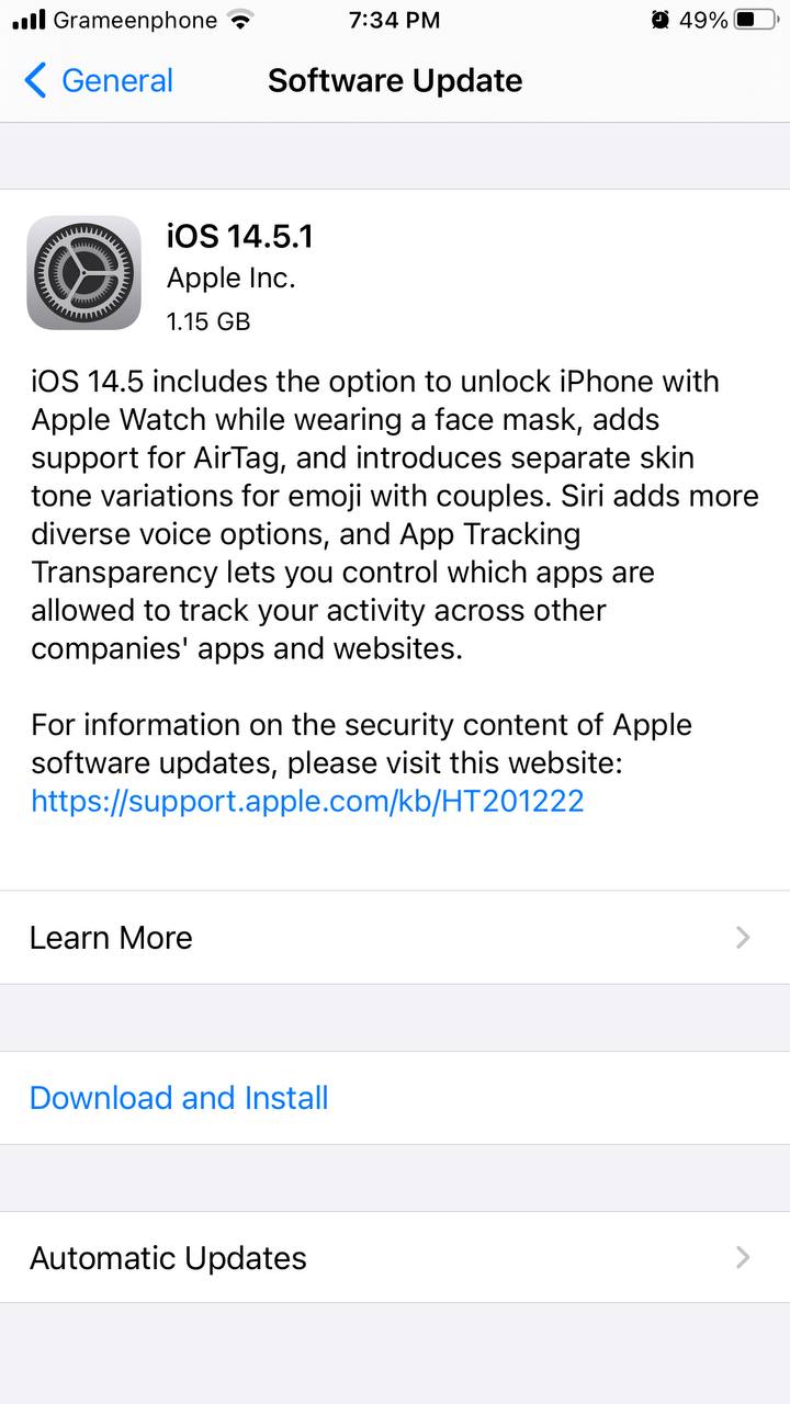 iOS software update steps – IPFINITY Support Portal
